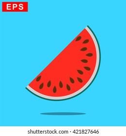 Watermelon Icon Vector Slice Watermelon Sign Stock Vector (Royalty Free ...