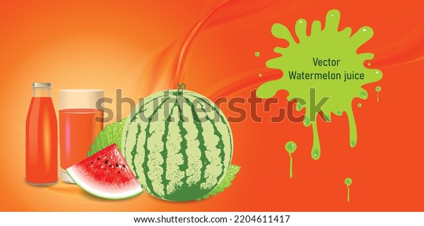 Watermelon Juice Poster Advertising Designvector Cocktail Stock Vector ...