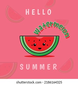 Watermelon Poster Design Vector Cute Watermelon Stock Vector (Royalty ...
