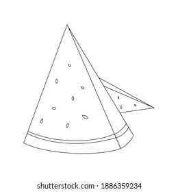 Watermelon Slice Black White Image Contour Stock Vector (Royalty Free ...