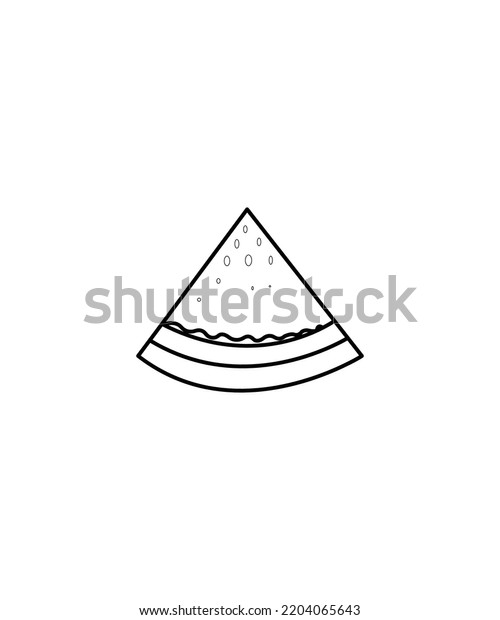 Watermelon Slice Line Art Isolated On Stock Vector (Royalty Free ...