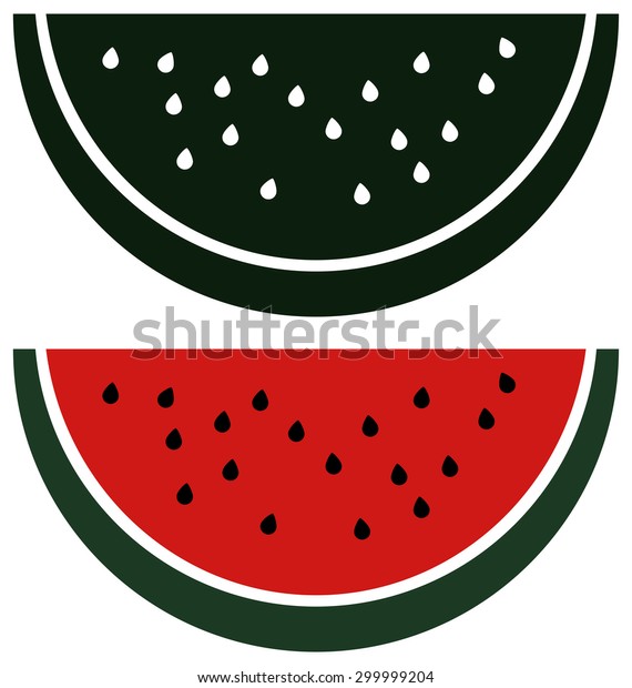 Watermelon Slice Silhouette Color Version Vector Stock Vector (Royalty ...