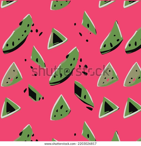 Watermelon Vector Pattern Watermelon Pattern Watermelon Stock Vector ...