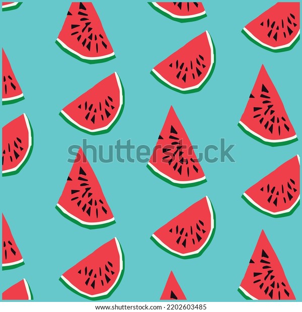 Watermelon Vector Pattern Vector Food Patter Stock Vector (Royalty Free ...
