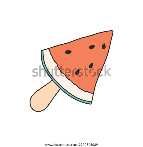 Watermelon Wedge Cartoon Style Vector Illustration Stock Vector ...