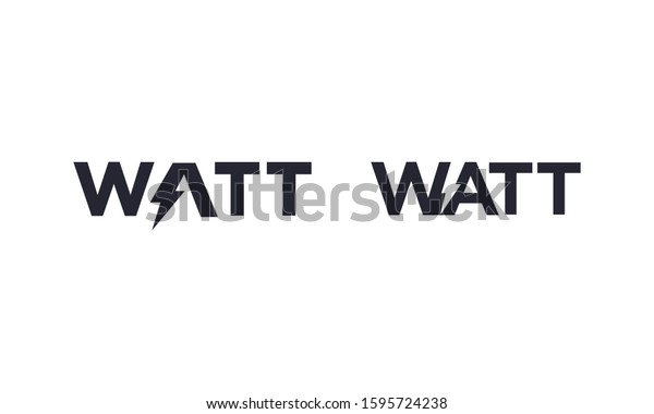 Watt Word Electric Logo Vector Editable Stock Vector (Royalty Free ...