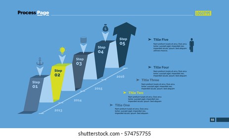 Wave Arrow Timeline Slide Template Stock Vector (Royalty Free ...