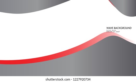 Wave Background Gray Red Color Stock Vector (Royalty Free) 1227920734 ...
