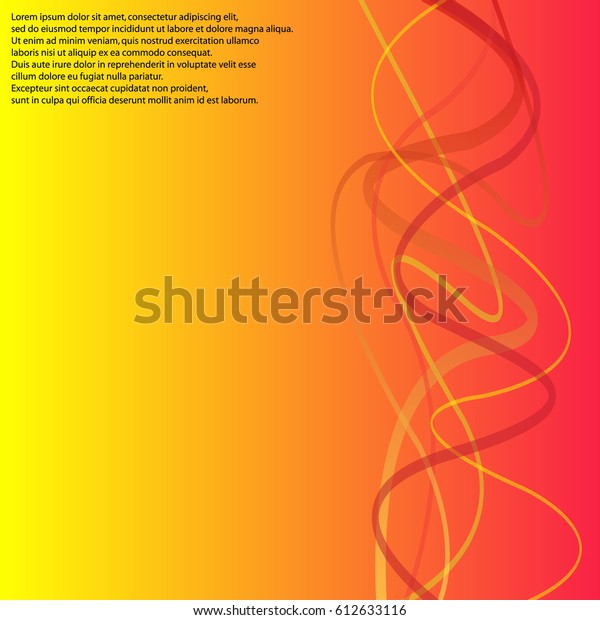 Wave Background Red Yellow Background Line: เวกเตอร์สต็อก (ปลอดค่า ...