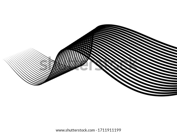 Wave Black Lines On White Background Stock Vector (Royalty Free ...