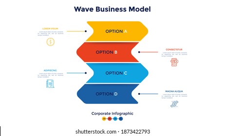 Wave Business Model Divided Into Four Stock Vector (Royalty Free ...