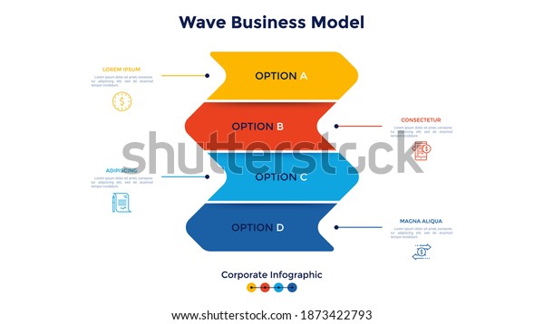 Wave Business Model Divided Into Four Stock Vector (Royalty Free ...