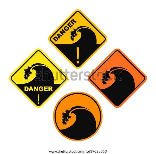 Wave Danger Sign Isolated Wave On Stock Vector (Royalty Free ...
