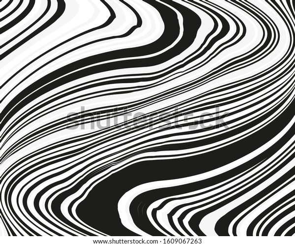 Wave Design Black White Texture Wavy Stock Vector (Royalty Free ...