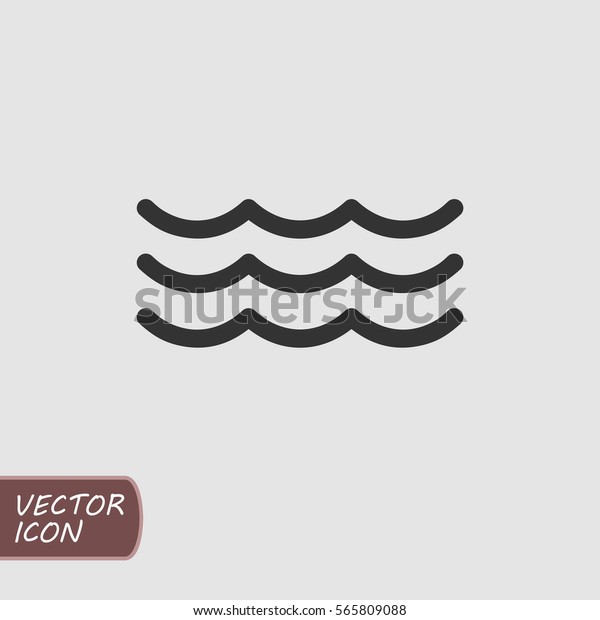 Image vectorielle de stock de Icône à plat de vague 565809088