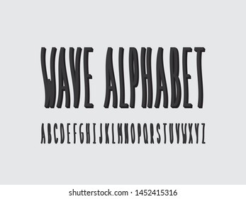 Wave Font Vector Alphabet Letters Typeface Stock Vector (Royalty Free ...