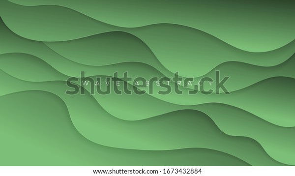 Wave Green Color Shapes Background Premium Stock Vector (Royalty Free ...