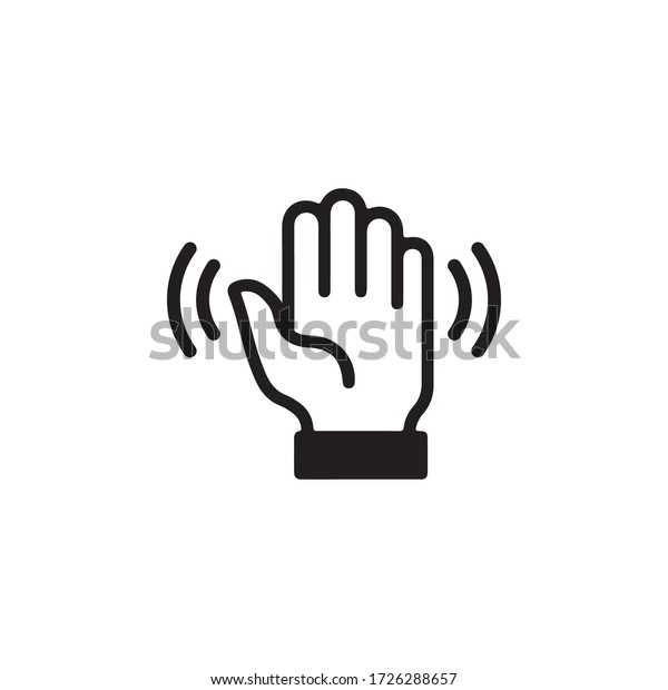 Wave Hand Gestures Human Hand Icon Stock Vector (Royalty Free ...