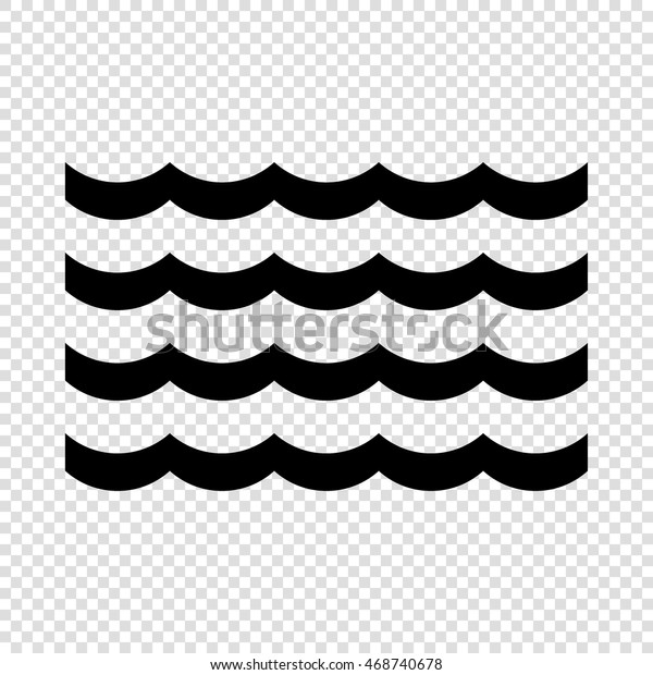 Wave Icon Black On Transparent Background Stock Vector (Royalty Free ...