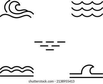 Wave Icon Set Simple Minimalist Stock Vector (Royalty Free) 2138955413 ...