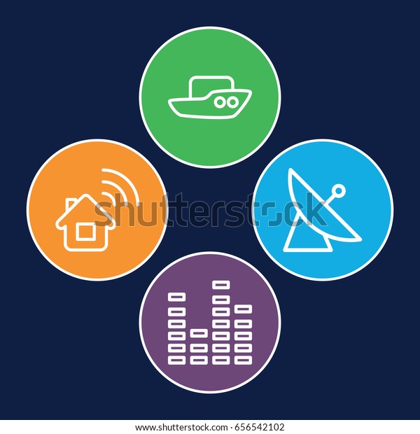 Wave Icons Set Set 4 Wave Stock Vector (Royalty Free) 656542102 ...