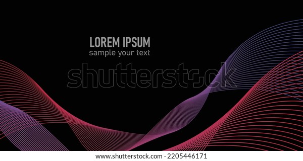 Wave Line Black Background Abstract Background Stock Vector (Royalty ...