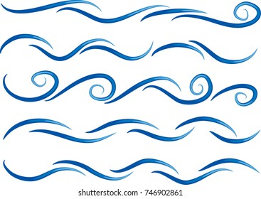 Seamless Vector Blue Wave Line Pattern Stock Vector (Royalty Free ...