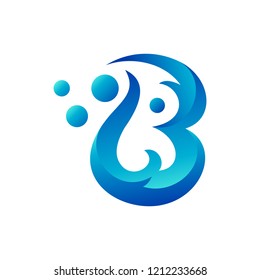 Wave Monogramletter B Logo Design Water Stock Vector (Royalty Free ...