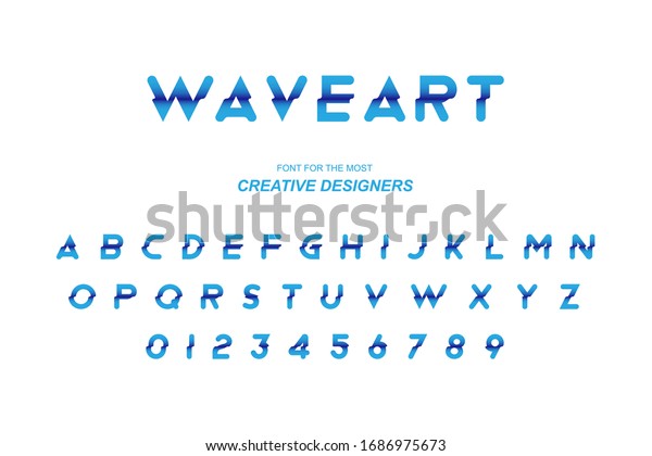 Wave Original Bold Font Alphabet Letters Stock Vector (Royalty Free ...
