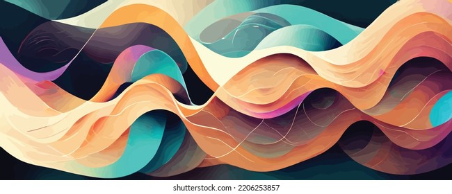 Wave Particles Digital Wave Background Concept Stock Vector (Royalty ...