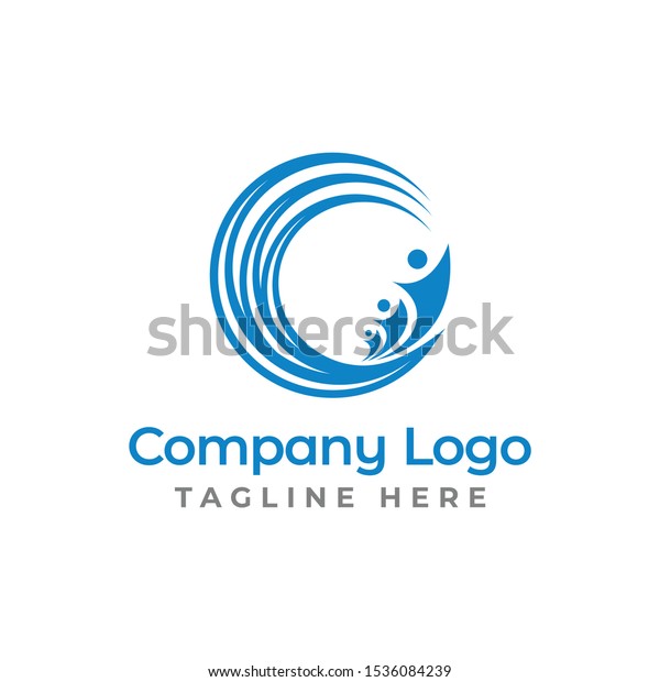 Wave People Logo Designs Blue Stock Vector (Royalty Free) 1536084239 ...