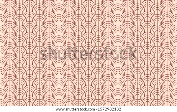 Wave Scales Pattern Wallpaper Art Deco Stock Vector (Royalty Free ...