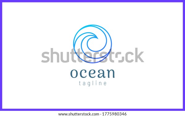 Wave Sea Water Circle Shape Line Stock Vector (Royalty Free) 1775980346 ...