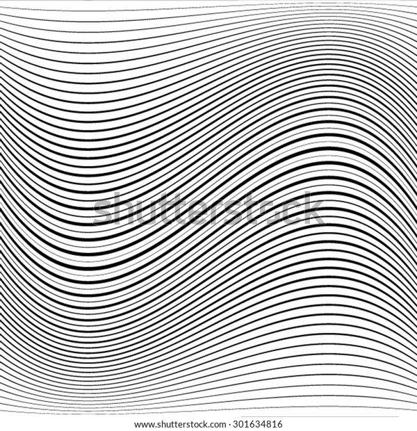 Wave Stripes Horizontal Curved Lines Stock Vector (Royalty Free ...