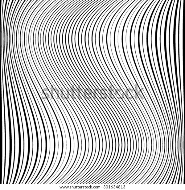 Wave Stripes Vertical Curved Lines Stock Vector (Royalty Free) 301634813