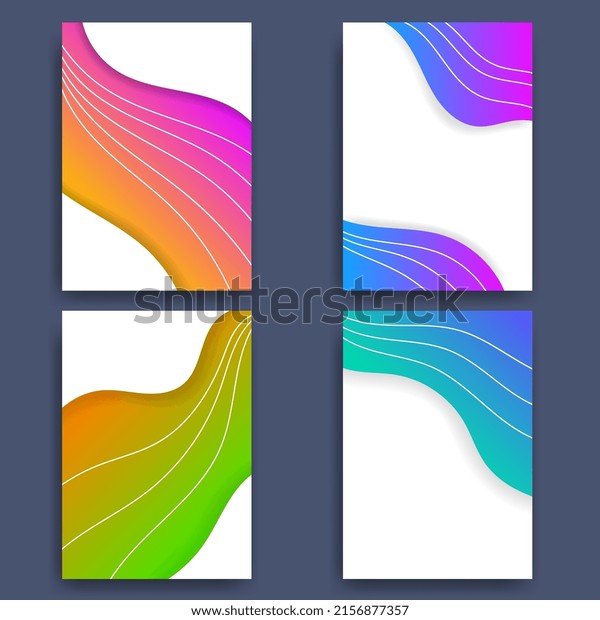 Wave Texture Cover Pamphlet Set Template Stock Vector (Royalty Free ...