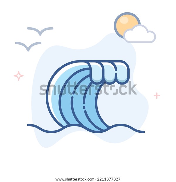 Wave Water Line Logo Vector Icon Stock Vector (Royalty Free) 2211377327 ...
