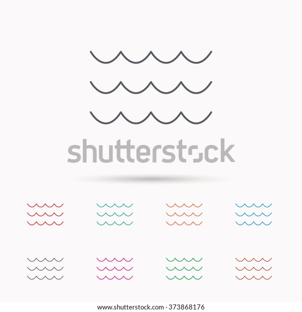 Waves Icon Sea Flowing Sign Water Stock Vector (Royalty Free) 373868176 ...