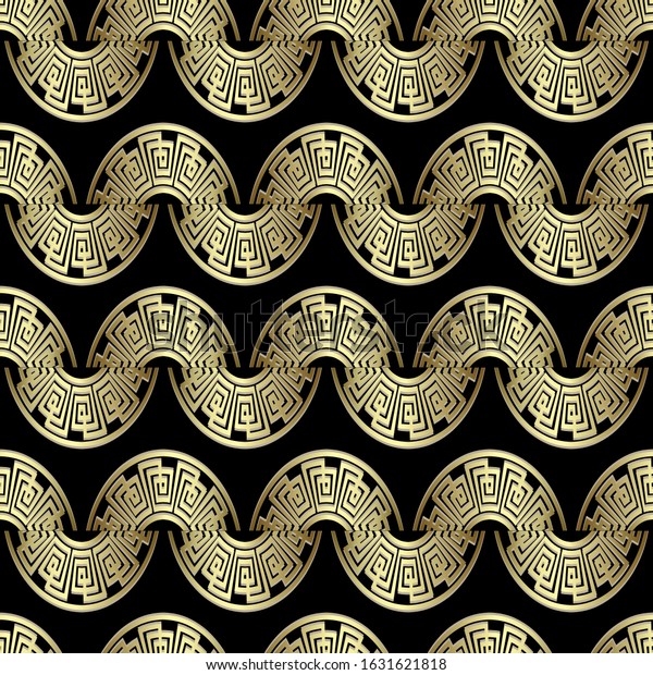 Waves seamless pattern. Greek ornamental background. Repeat vector ...