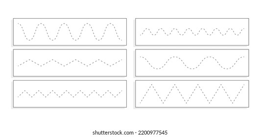 Waves Tracing Practice Page Kids Stock Vector (Royalty Free) 2200977545 ...