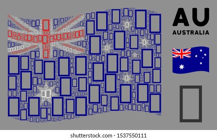 Waving Australia Flag Vector Contour Rectangle Stock Vector (Royalty ...