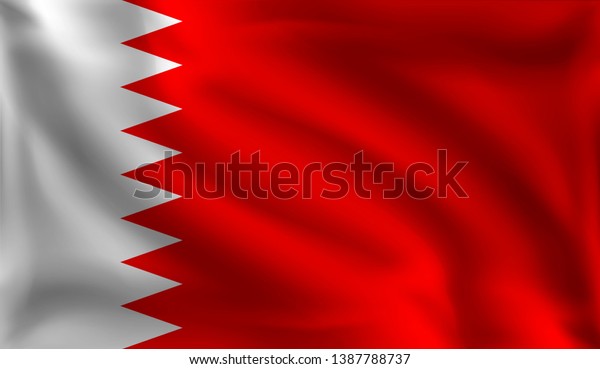 Waving Bahrains Flag Flag Bahrain Vector Stock Vector (Royalty Free ...