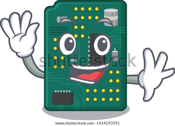 Waving Circuit Board Pcb Cartoon Shape Stock Vector (Royalty Free ...