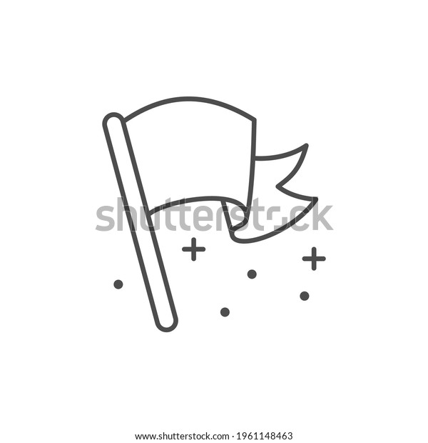 Waving Flag Line Outline Icon Stock Vector (Royalty Free) 1961148463 ...