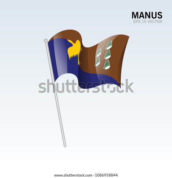 Waving Flag Manus Provincesautonomous Regiondistrict Papua: vector de ...