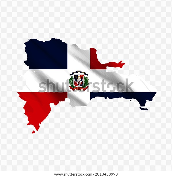 Waving Flag Map Dominican Republic Transparent Stock Vector (Royalty ...