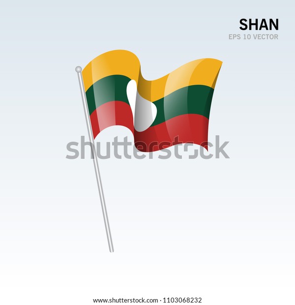 Waving Flag Shan Districts Regions States: vector de stock (libre de ...