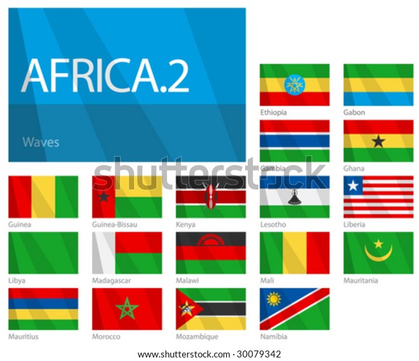 Waving Flags of African Countries - Part 2. Design "Waves". One of the ...