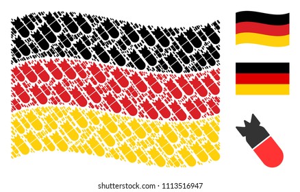 Waving German Flag Vector Aviation Bomb Stock Vector (Royalty Free ...
