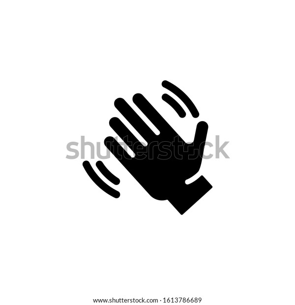 Waving Hand Bye Goodbye Silhouette Gesture Stock Vector (Royalty Free ...